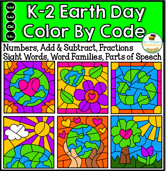 Free Earth Day Color By Code Activities Mrs Thompson s Treasures